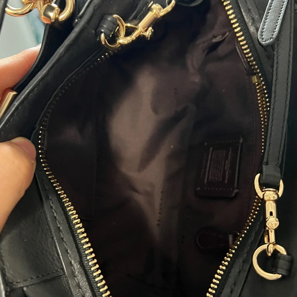 Coach | Bags | Coach Black Gold Leather Crossbody Bag | Poshmark